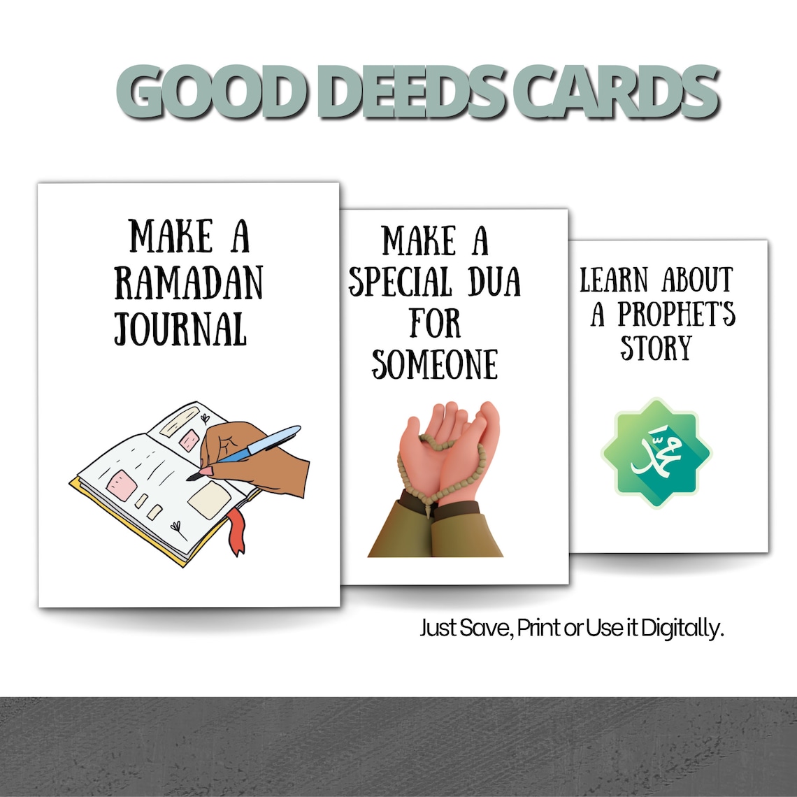 Good Deeds Cards , Printable Islamic Ramadan Flashcards for Kids ...