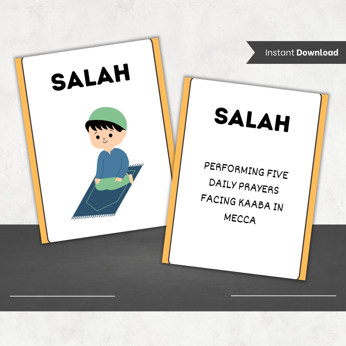 5 Pillars of Islam Flashcards, Five Pillars Islamic Cards, Muslim Kids ...