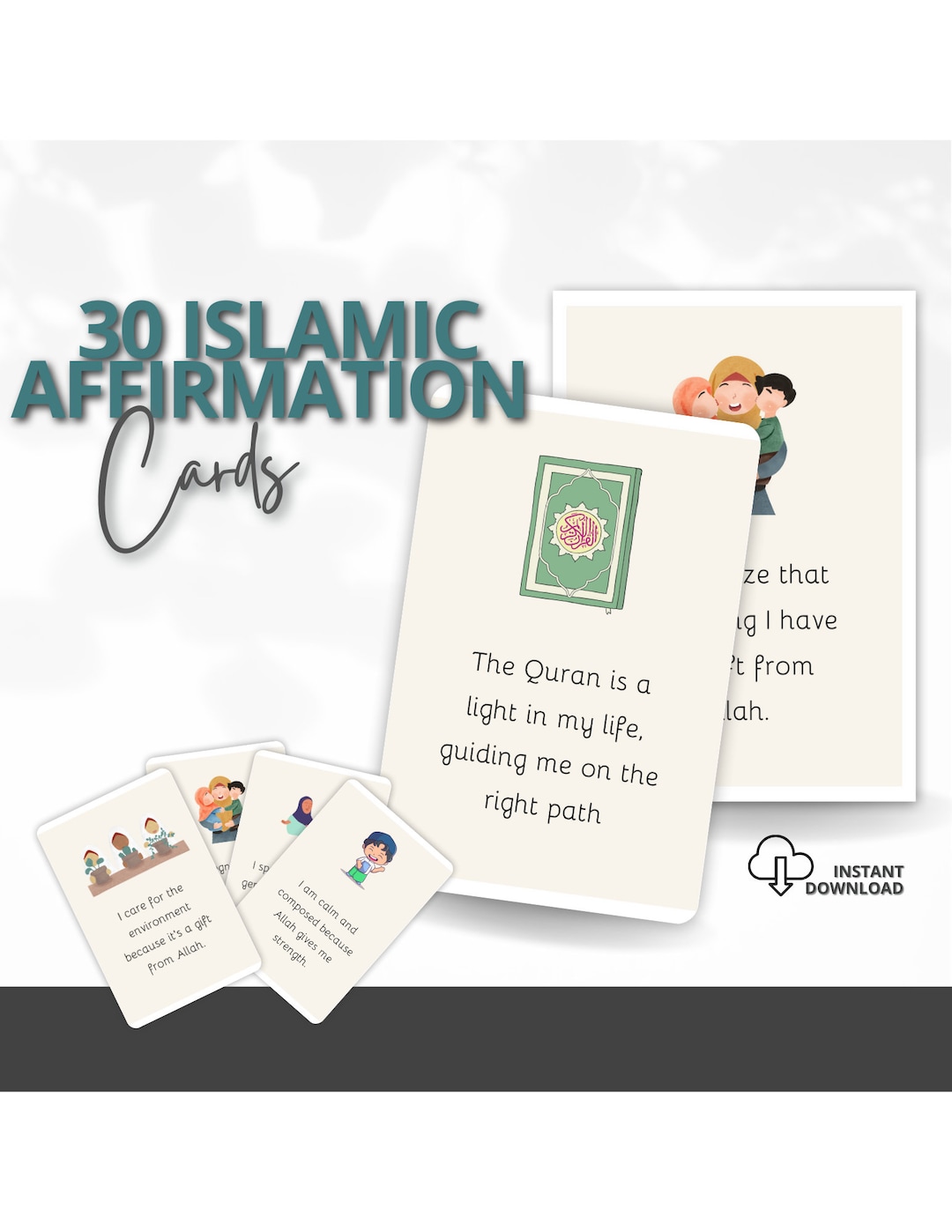 Islamic Digital Affirmations Cards for Muslims, Kids , Children's ...