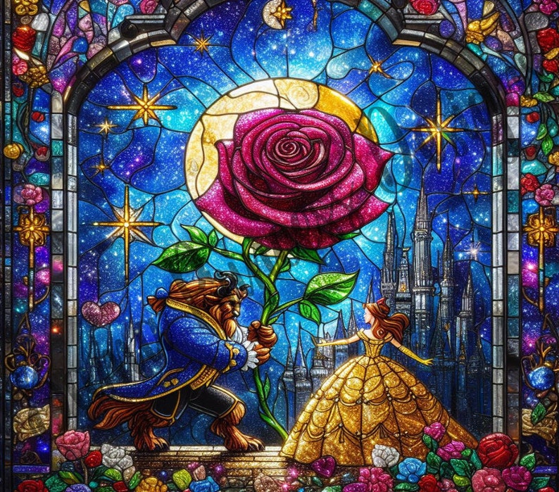 4 Beauty and the Beast Inspired Stained Glass Tumbler Wraps - Etsy
