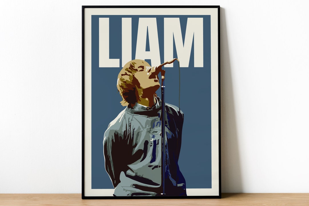 Iconic Liam Gallagher Oasis Poster Print Maine Road '96 Britpop Legend ...
