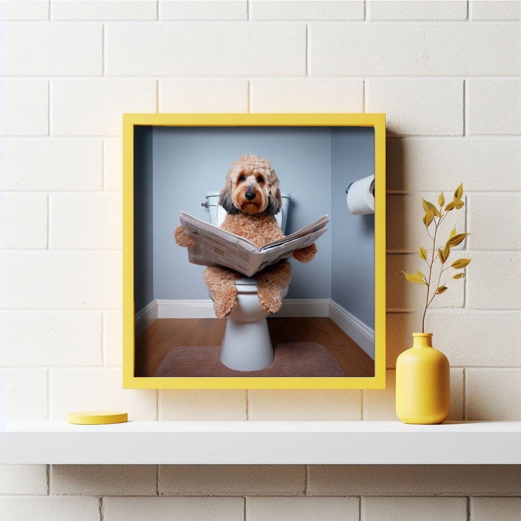 Cute Animals Sitting on the Toilet Prints Square Funky - Etsy