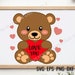 Valentine Teddy Bear Svg, Cute Valentine Bear Svg, Teddy Bear Svg, Png ...