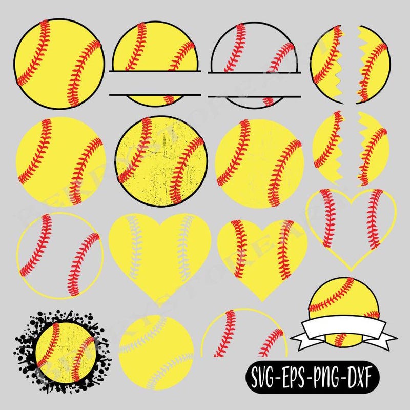 Softball Svg - Etsy
