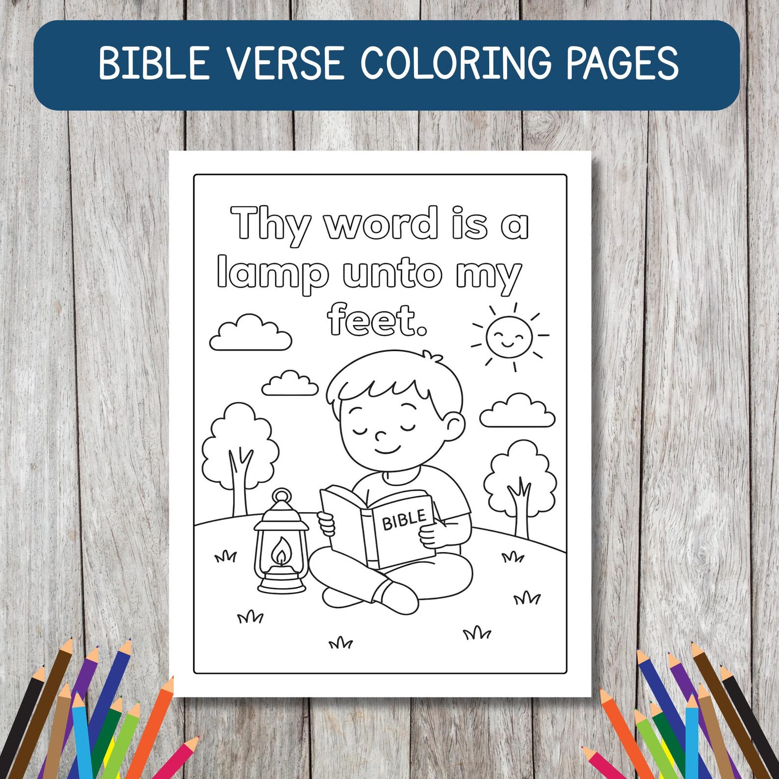 Kids Bible Verse Coloring Pages, Christian Activity Book (PDF Pattern ...