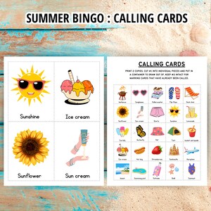 30 Summer Bingo Cards, Summer Vacation Game, Printable Bingo Game ...