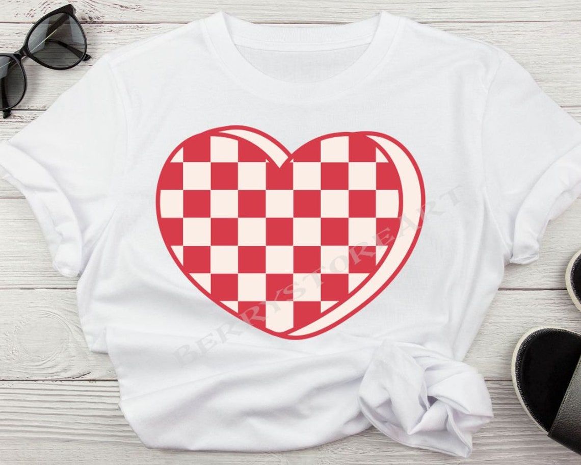 Checkered Heart Svg, Checkered Heart PNG, Checker Pattern Svg, Doodle ...