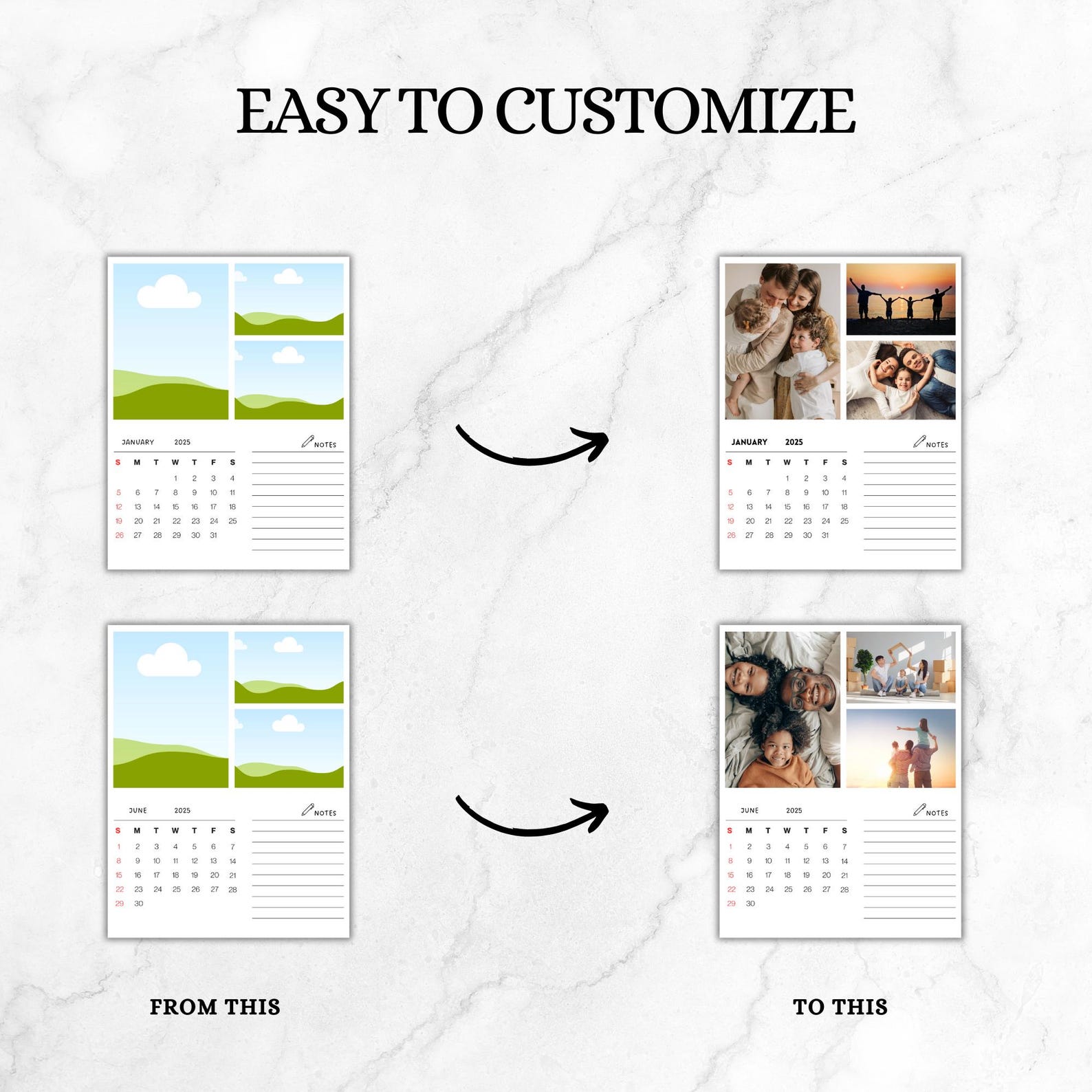 2025 Photo Calendar Template: Editable Canva Design Digital Download - Etsy
