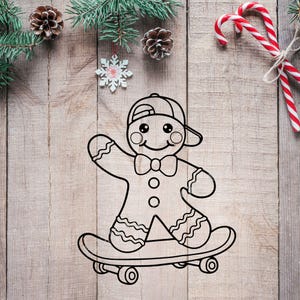 Gingerbread Man SVG: Christmas Cookie Outline Cut File - Etsy