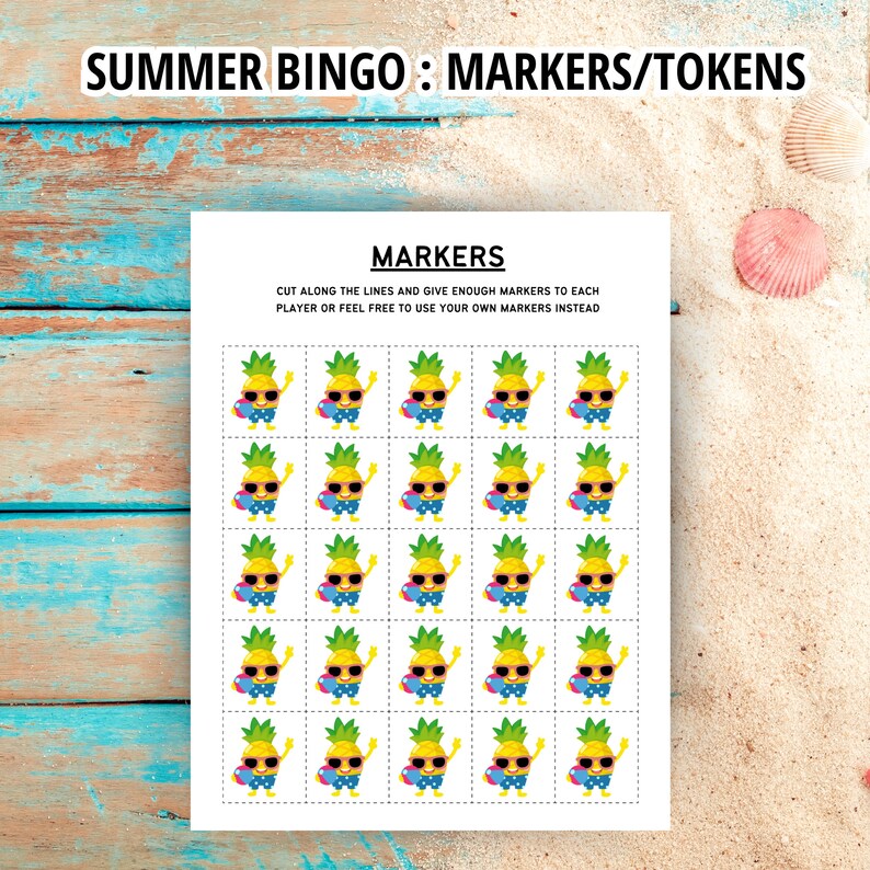 30 Summer Bingo Cards, Summer Vacation Game, Printable Bingo Game ...