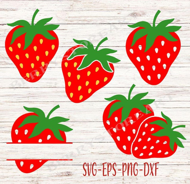 Strawberry SVG Bundle: Vector Clipart, Cricut Cut File - Etsy