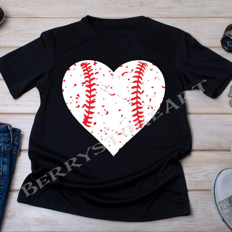 Baseball Heart SVG: Cut File, PNG, Vector - Etsy