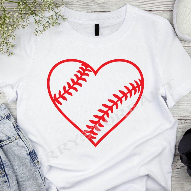 Baseball Heart SVG: Cut File, PNG, Vector - Etsy