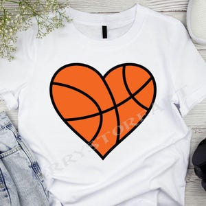 Basketball Heart SVG: Love Vector Cut File - Etsy
