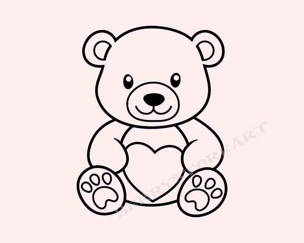 Valentine Teddy Bear Svg, Cute Valentine Bear Svg, Teddy Bear Svg, Png ...