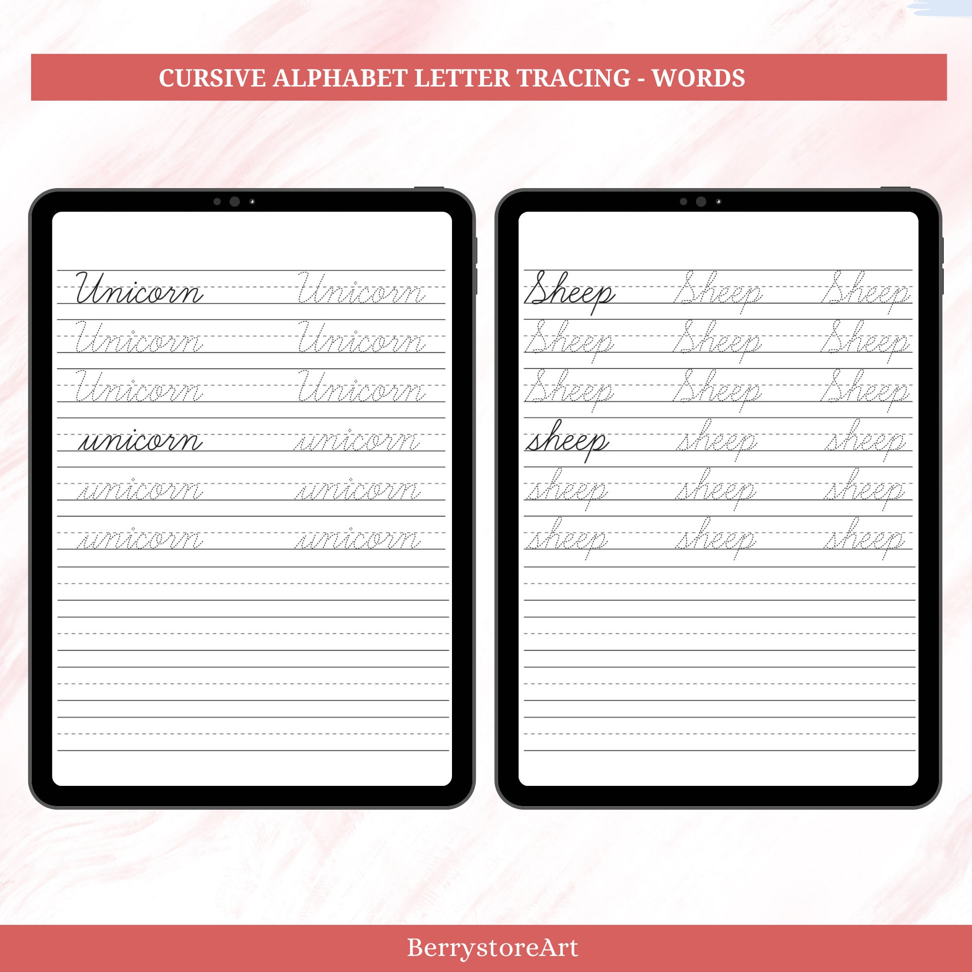 Cursive Handwriting Practice Workbook: ABC Letter Tracing - Etsy