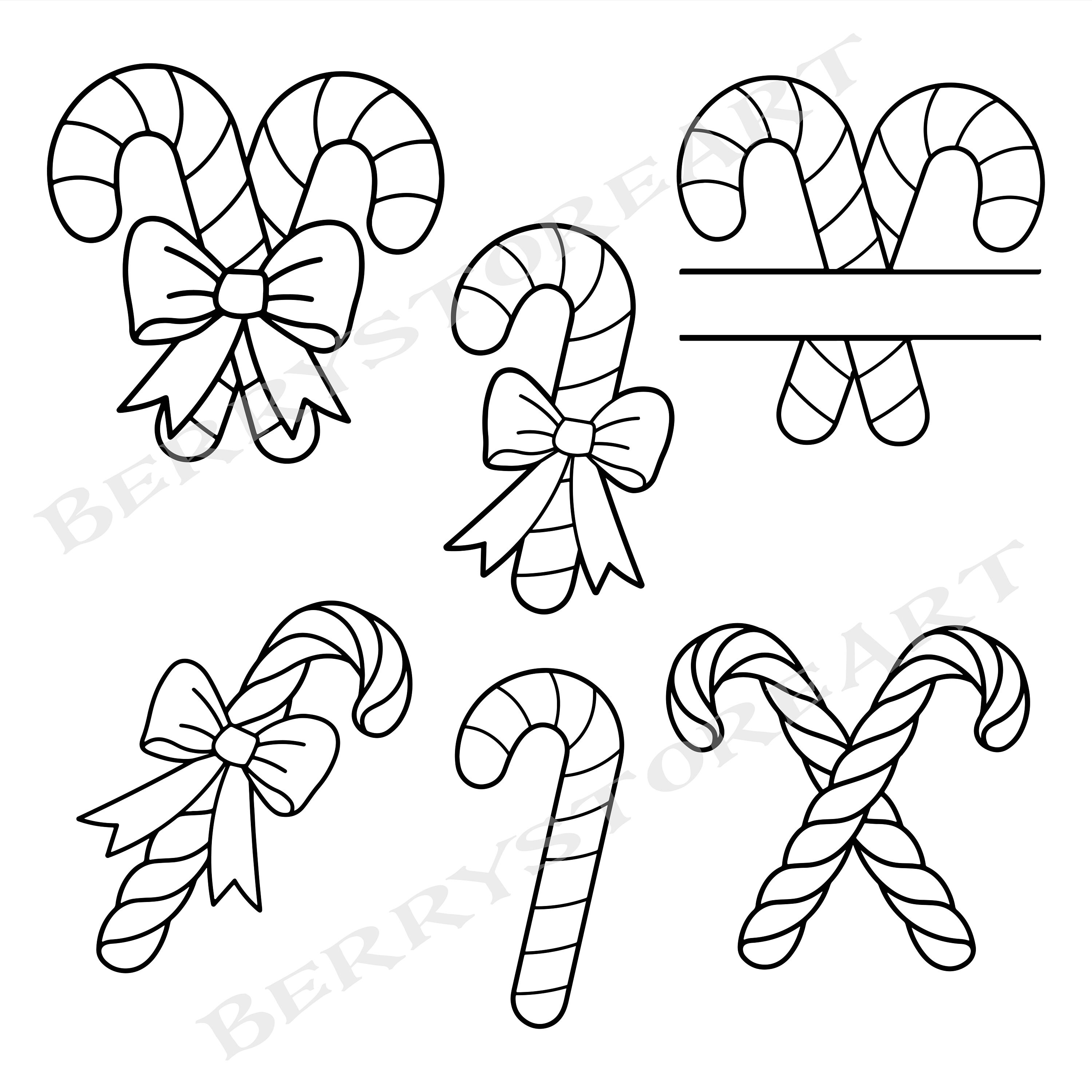 Candy Cane Svg Christmas Candy Svg Candy Canes Clipart Holiday Candy