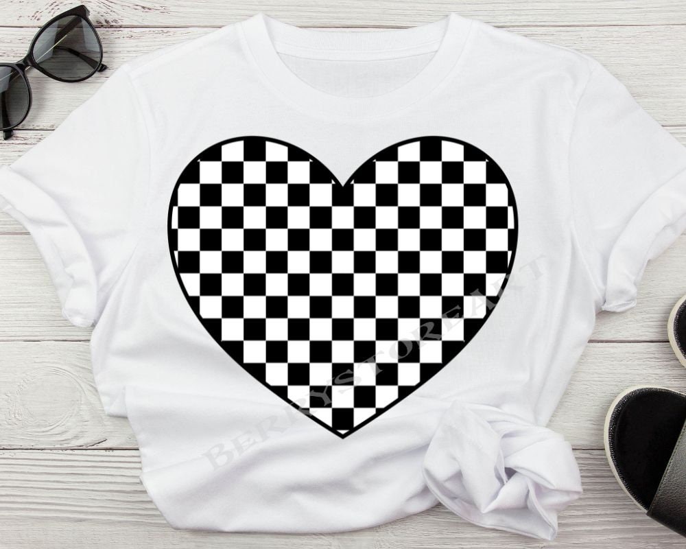 Checkered Heart Svg Bundle: Cut Files Silhouette Cricut - Etsy