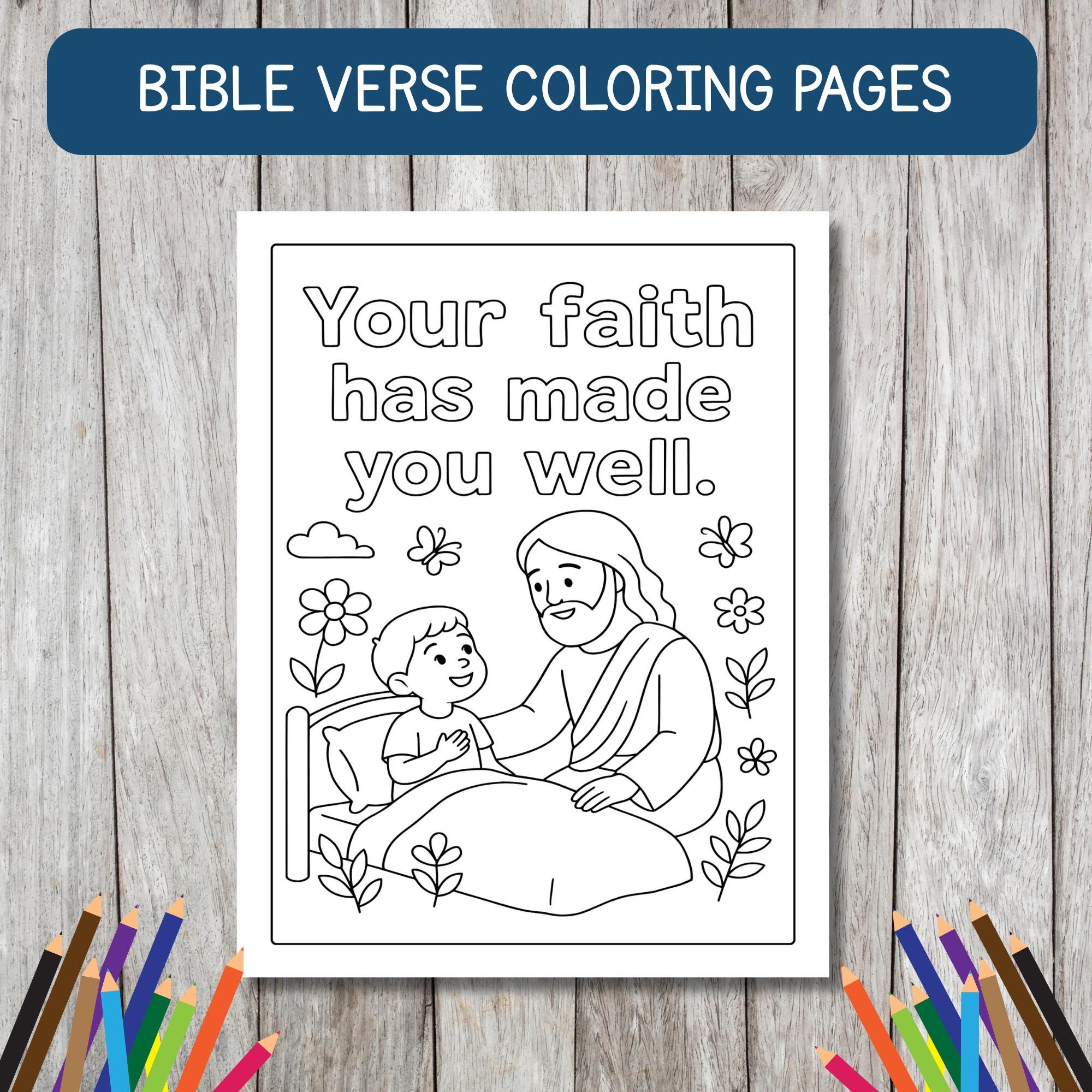 Kids Bible Verse Coloring Pages, Christian Activity Book (PDF Pattern ...