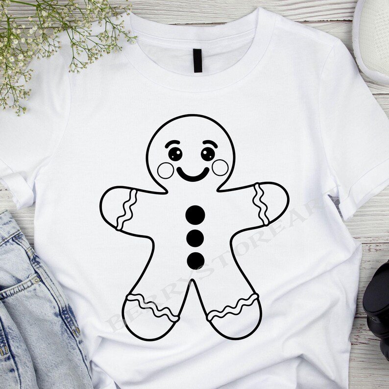Gingerbread Man SVG: Christmas Cookie Outline Cut File - Etsy