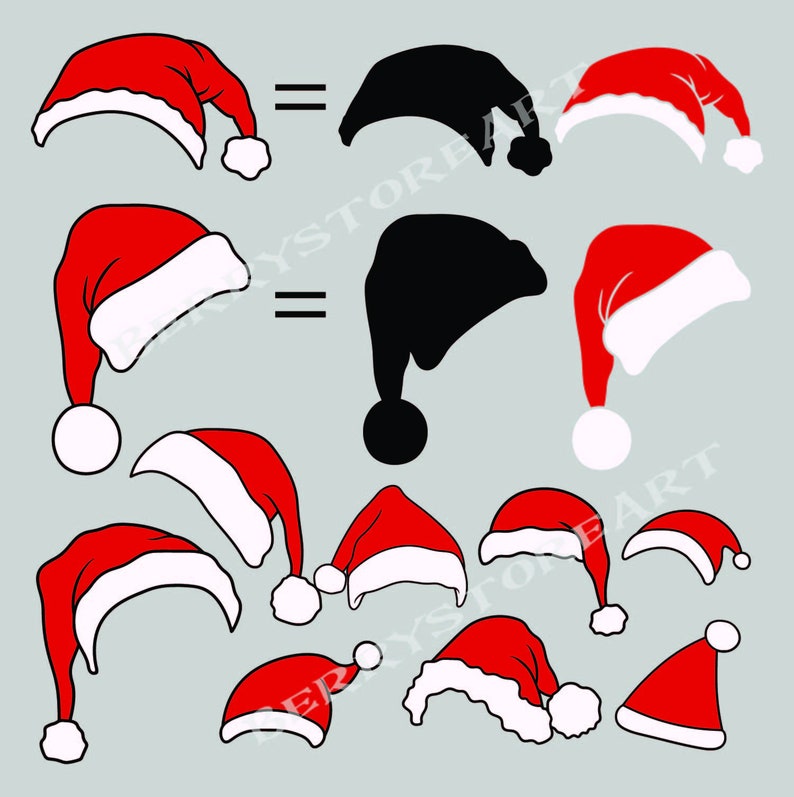 Santa Hat SVG: Christmas Layered Cut File (digital Download) - Etsy