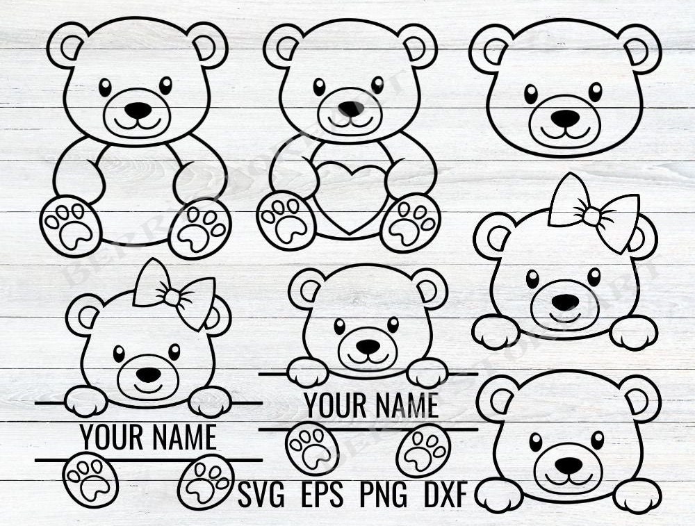 Teddy Bear Outline, Teddy Bear Svg, Teddy Bear Png, Bear Cricut, Bear ...