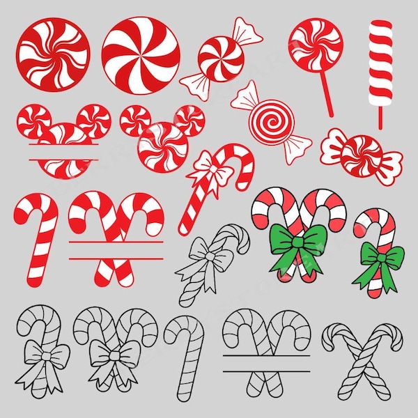 Candy Cane Svg - Etsy