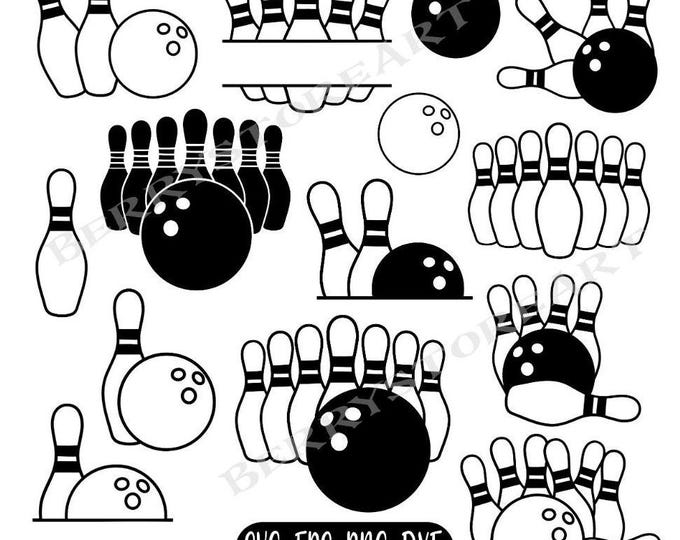 Bowling Ball & Pins - Instant Digital Download - Svg, Png, Dxf, and Eps ...