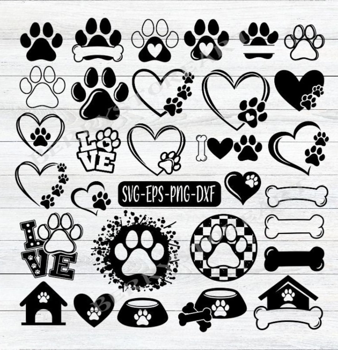 Paw Print SVG Bundle: Dog Lover Designs, Cricut & Silhouette Cut Files ...