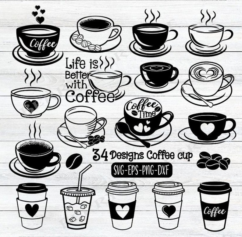Coffee Svg, Coffee Cup Svg, Coffee Svg Bundle, Coffee Clipart, Mug Svg ...