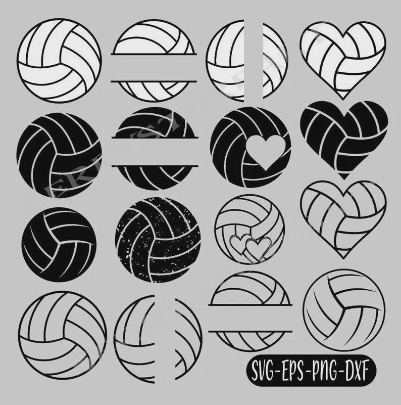 Sports Balls SVG Bundle, Volleyball, Football, Baseball, Basketball ...