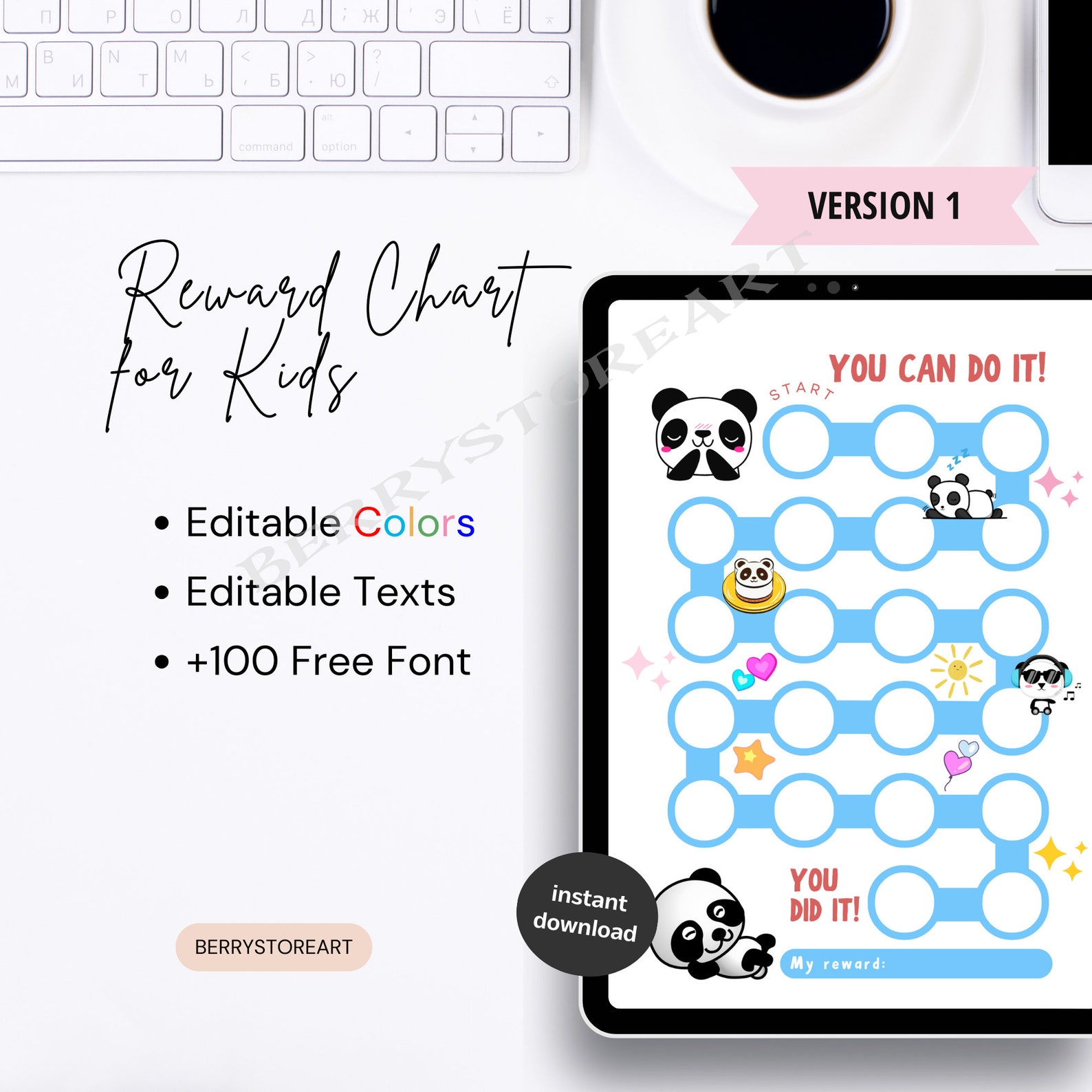 Panda Reward Chart, Unicorn Reward Chart, Toddler Reward Chart, Reward ...
