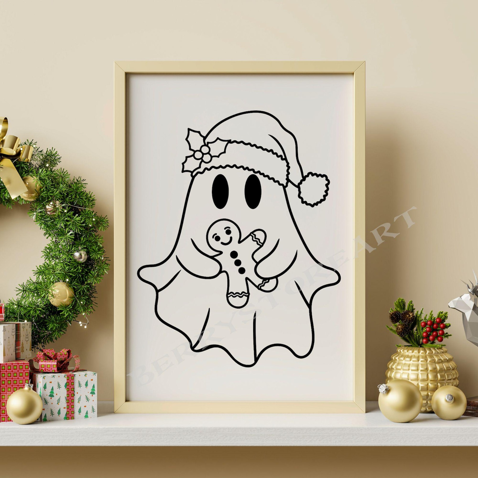 Christmas Ghost Svg Bundle, Christmas Ghost Outline, Christmas Ghost ...