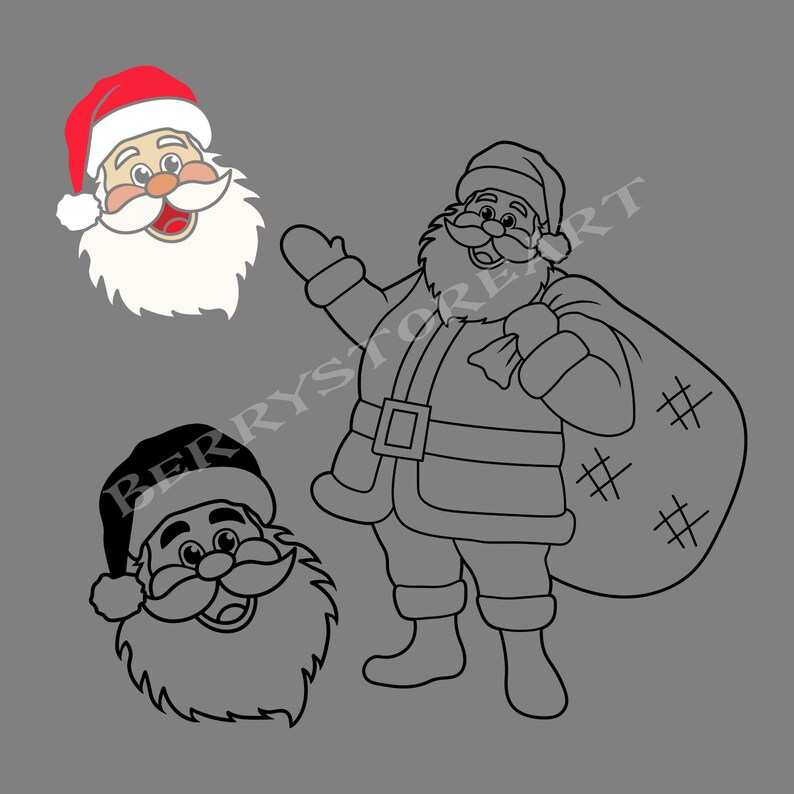 Santa SVG, Santa Claus Svg, Santa Face Svg, Christmas Svg, Santa Claus ...