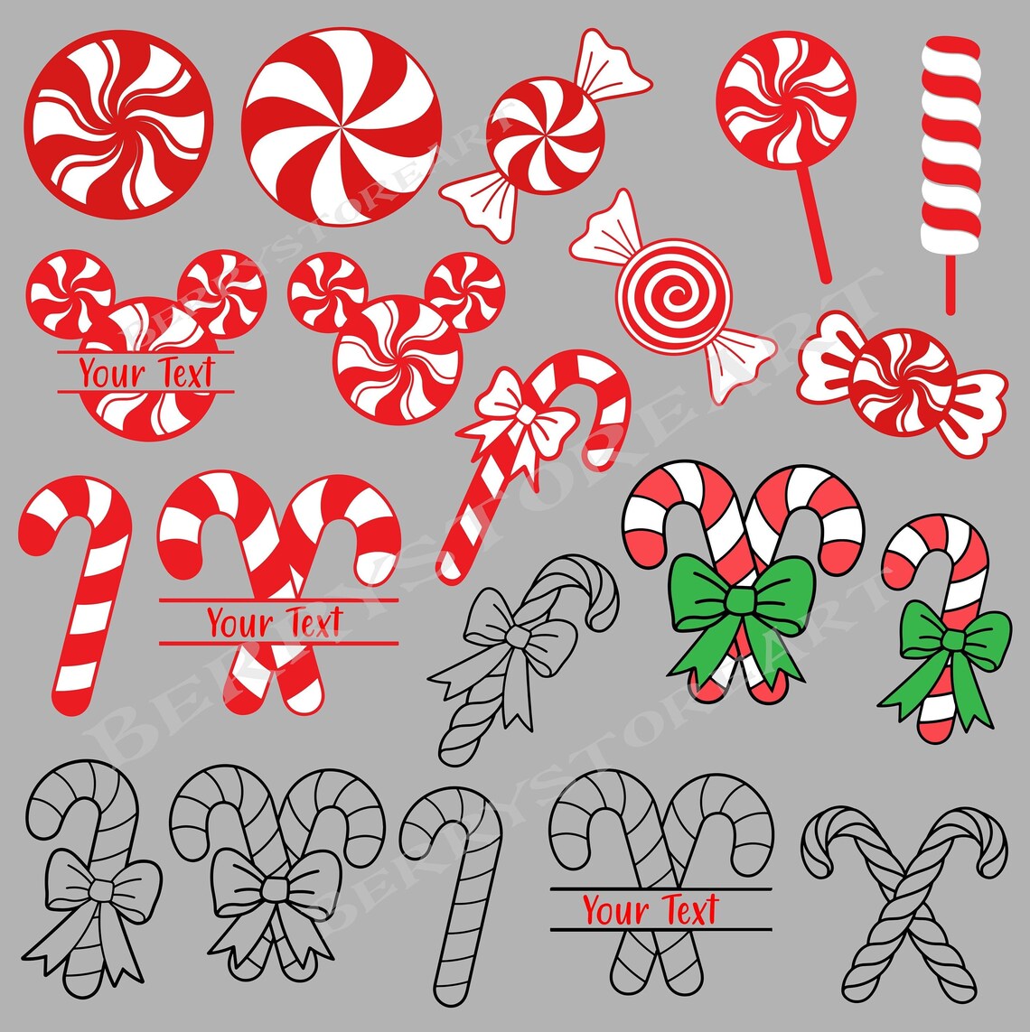 Candy Cane SVG, Christmas Candy Svg, Candy Canes Clipart, Holiday Candy ...