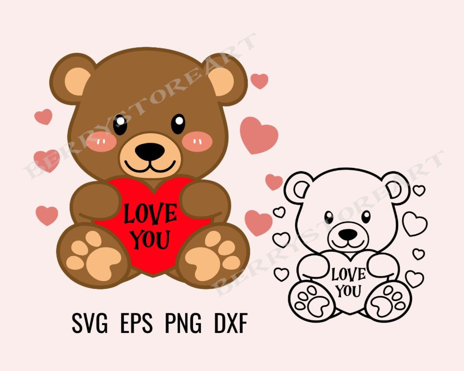 Valentine Teddy Bear Svg, Cute Valentine Bear Svg, Teddy Bear Svg, Png ...