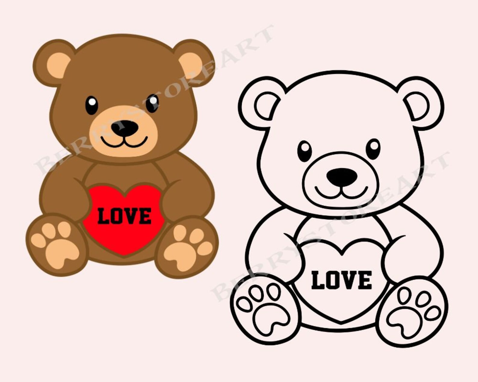 Valentine Teddy Bear Svg, Cute Valentine Bear Svg, Teddy Bear Svg, Png ...