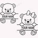Teddy Bear Outline SVG: Bear Clipart, Split Monogram - Etsy