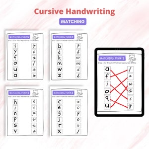 Cursive Handwriting Practice Worksheets for Kids, Printable Handwriting ...