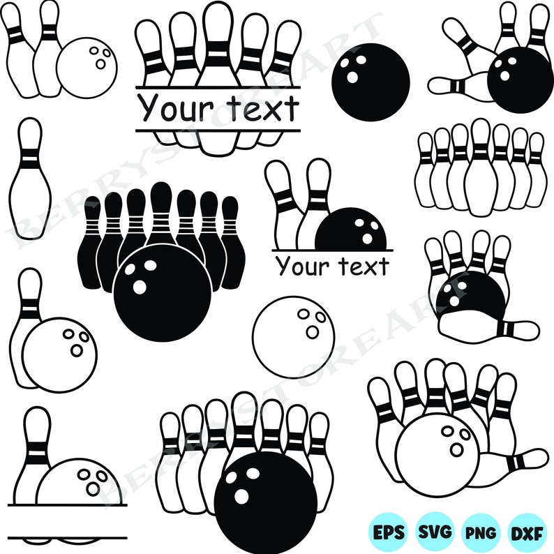Bowling SVG Bundle, Bowling Svg, Bowling Split Monogram Svg, Sports Svg, Bowling Pin Outline ...