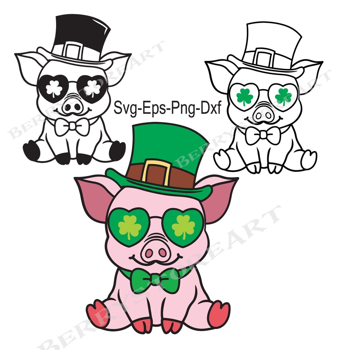 St Patricks Day Pig SVG: Funny Lucky Saint Patrick (digital Download ...