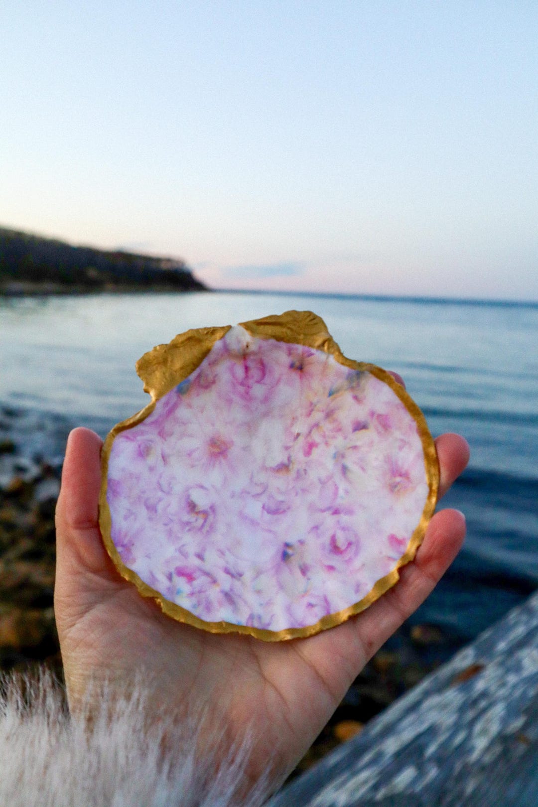 Pale Pink Floral Scallop Dish - Etsy