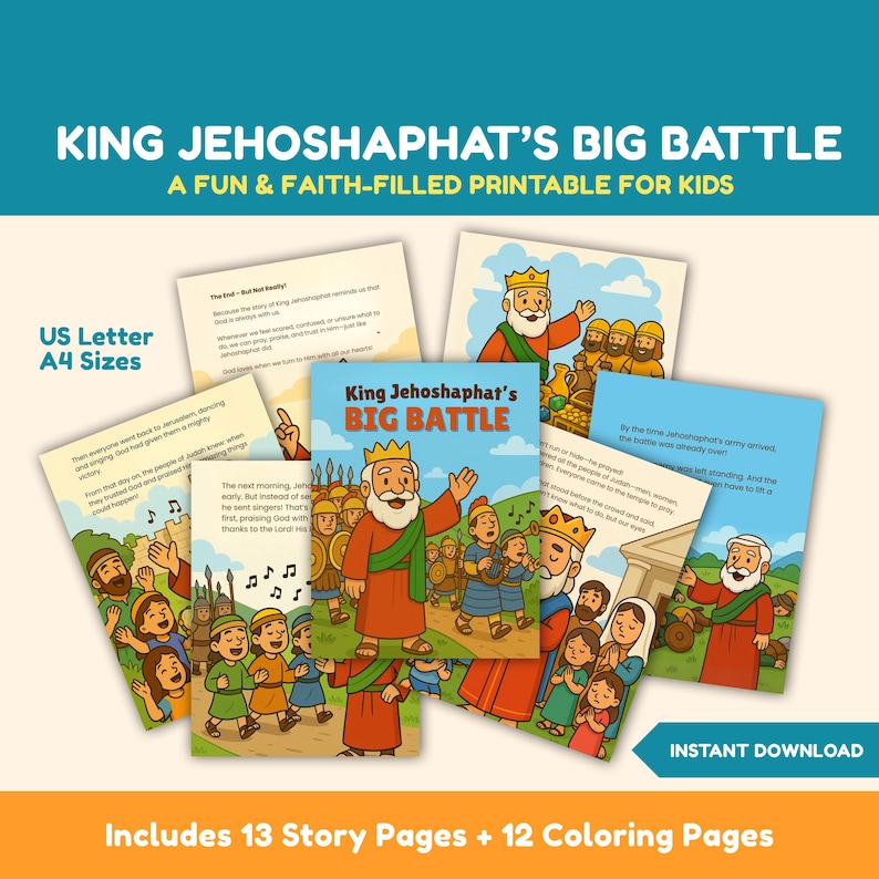 King Jehoshaphat Big Battle Bible Story Fun Christian Activity Book ...