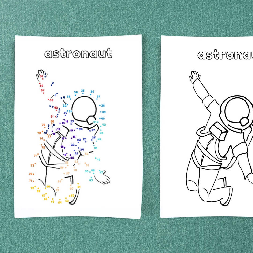 Connect-the-dots: Astronaut Great for Kids Learning to Count - Etsy