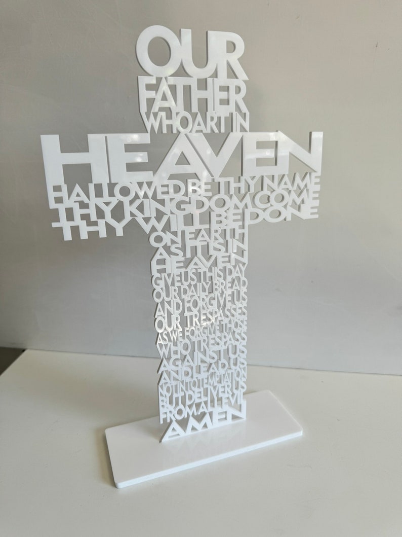 The Lords Prayer Cross (black/white) - Etsy