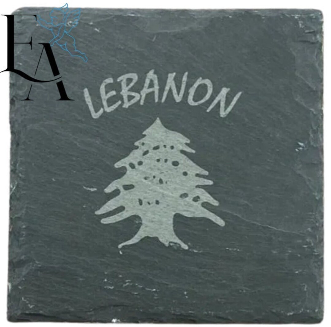 Lebanese Slate Coaster | Black Square Slate Coasters - Etsy