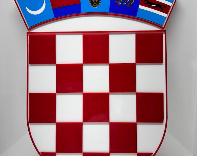 Croatian Coat of Arms, Wood Grb Sign, Croatia Flag - Etsy Canada