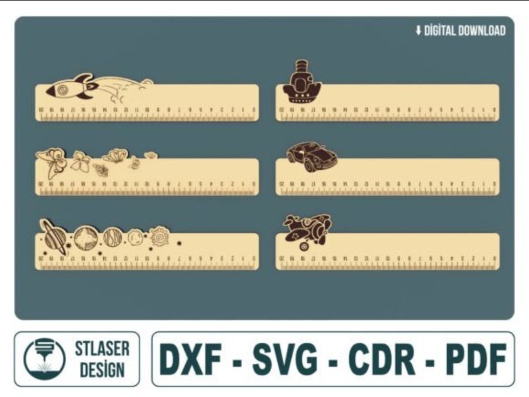 6 Style Rulers Laser Cut Svg Files - Etsy