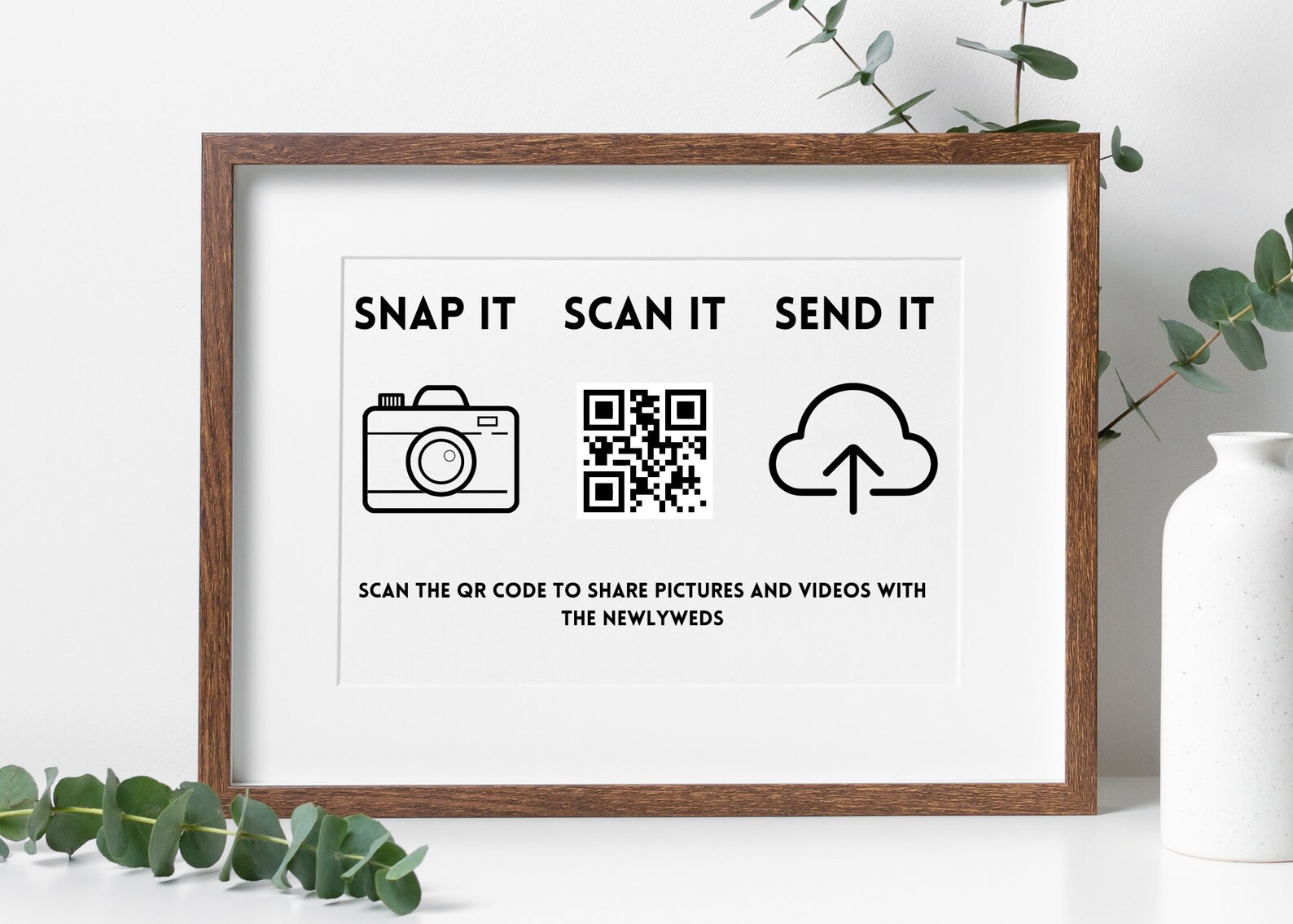 Wedding Photo Sharing QR Code Sign Template (digital Download), Snap It ...