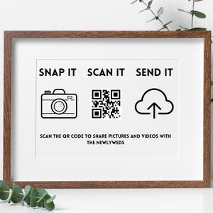 Wedding Photo Sharing QR Code Sign Template (digital Download), Snap It ...